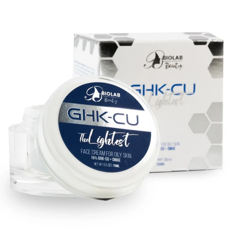 16 GHK CU FACE CREAM FOR OILY SKIN THE LIGHTEST creme de visage peptidique pour peau grasse 15ml biolabshop
